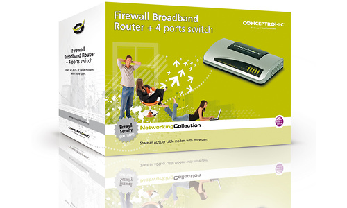 Conceptronic Firewall Broadband Router 4 ports switch router - Hardware ...